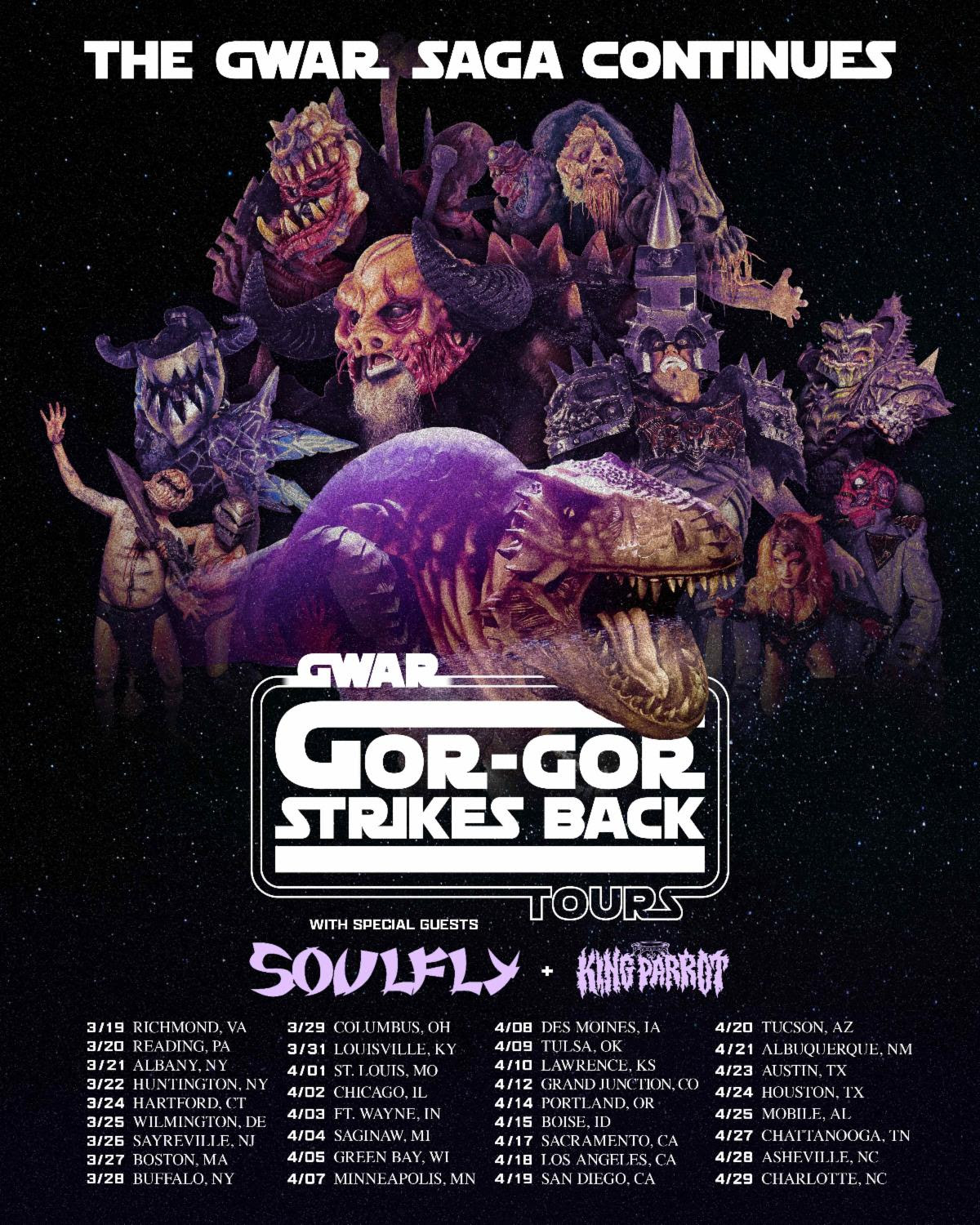 GWAR announces The Gor Gor Strikes Back Tour for 2026! - The Concert ...